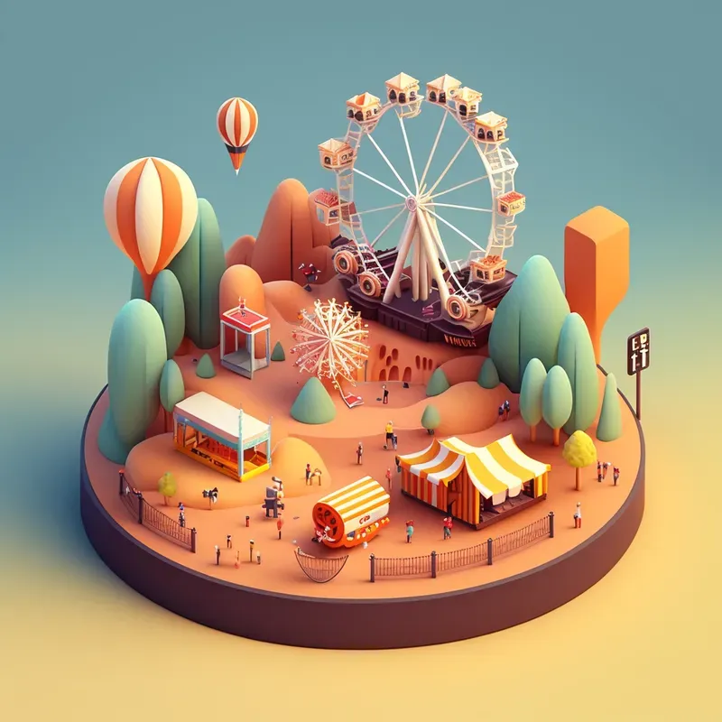 Isometric Theme Park Scenes